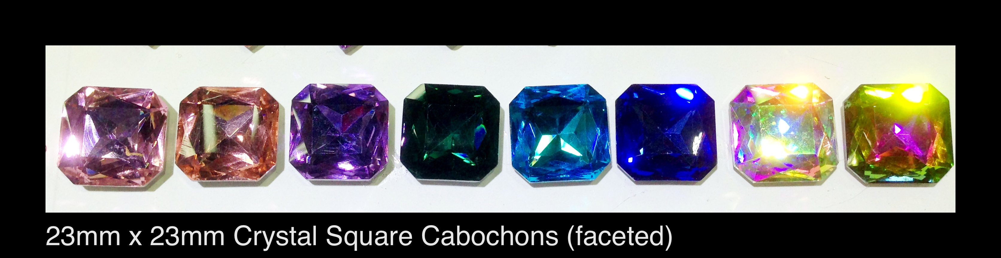 Square Crystal Cabochons (faceted) 23mm x 23mm · BEADSHINES · Online ...