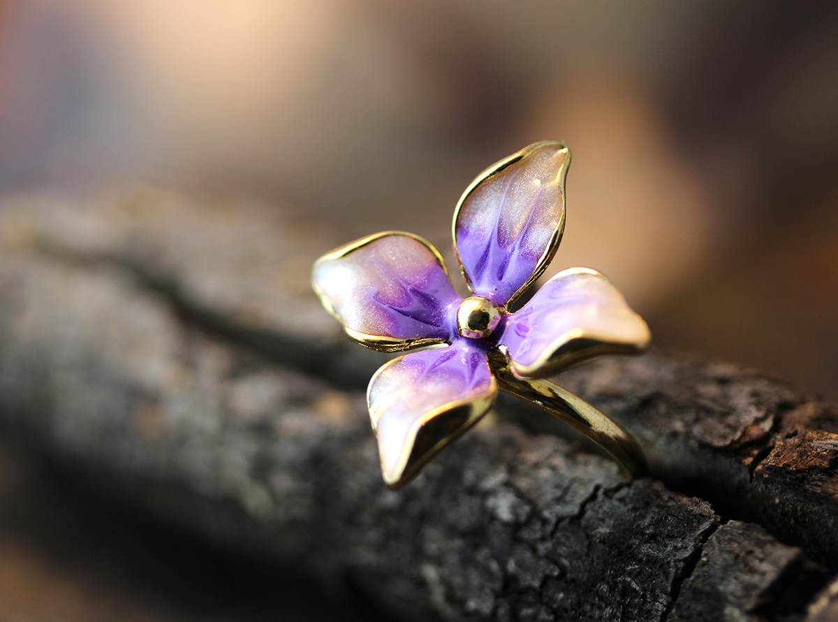Gorgeous Floral Ring Colorful Flower Adjustable Ring Free Size Plated ...