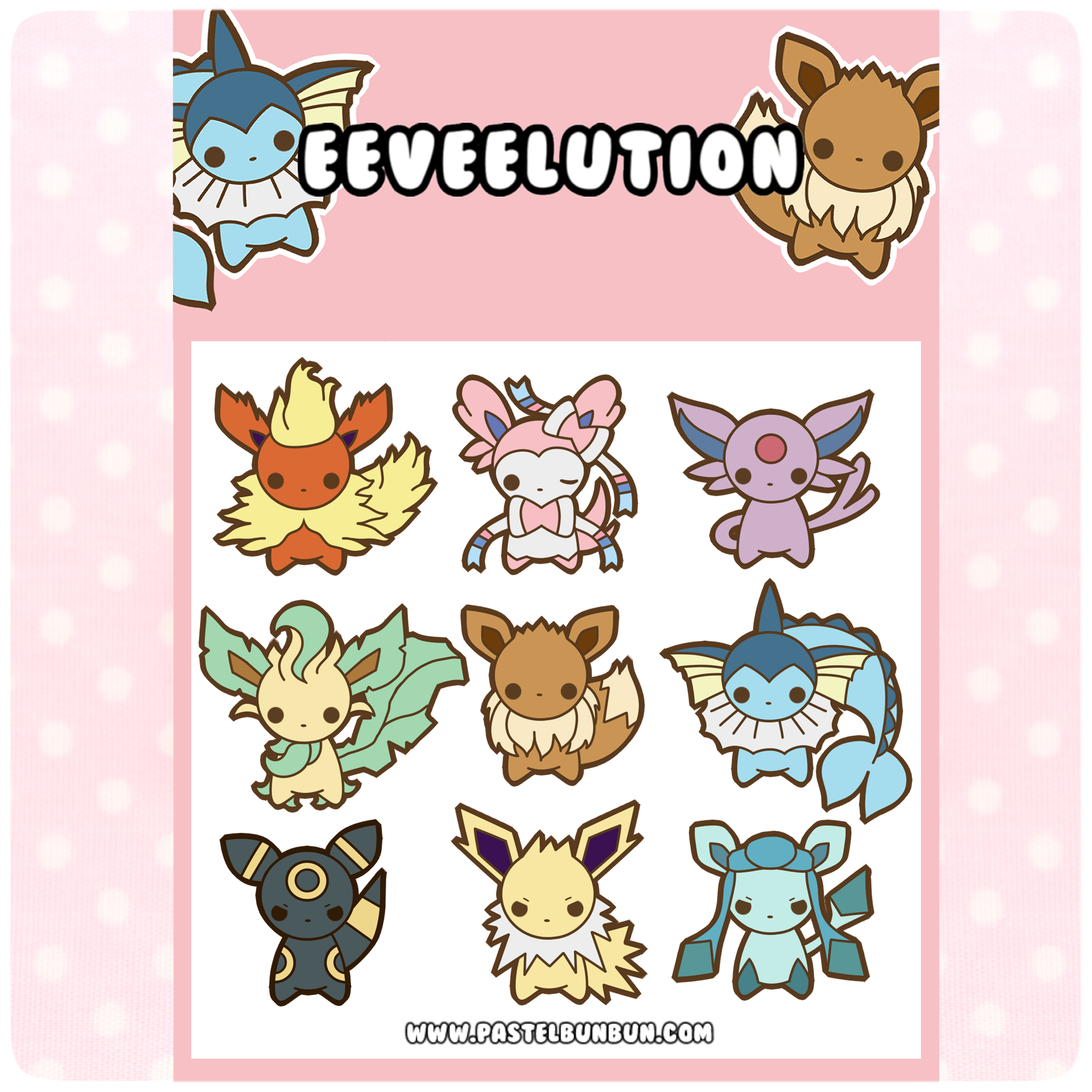 Eeveelution Sticker Pack on Storenvy