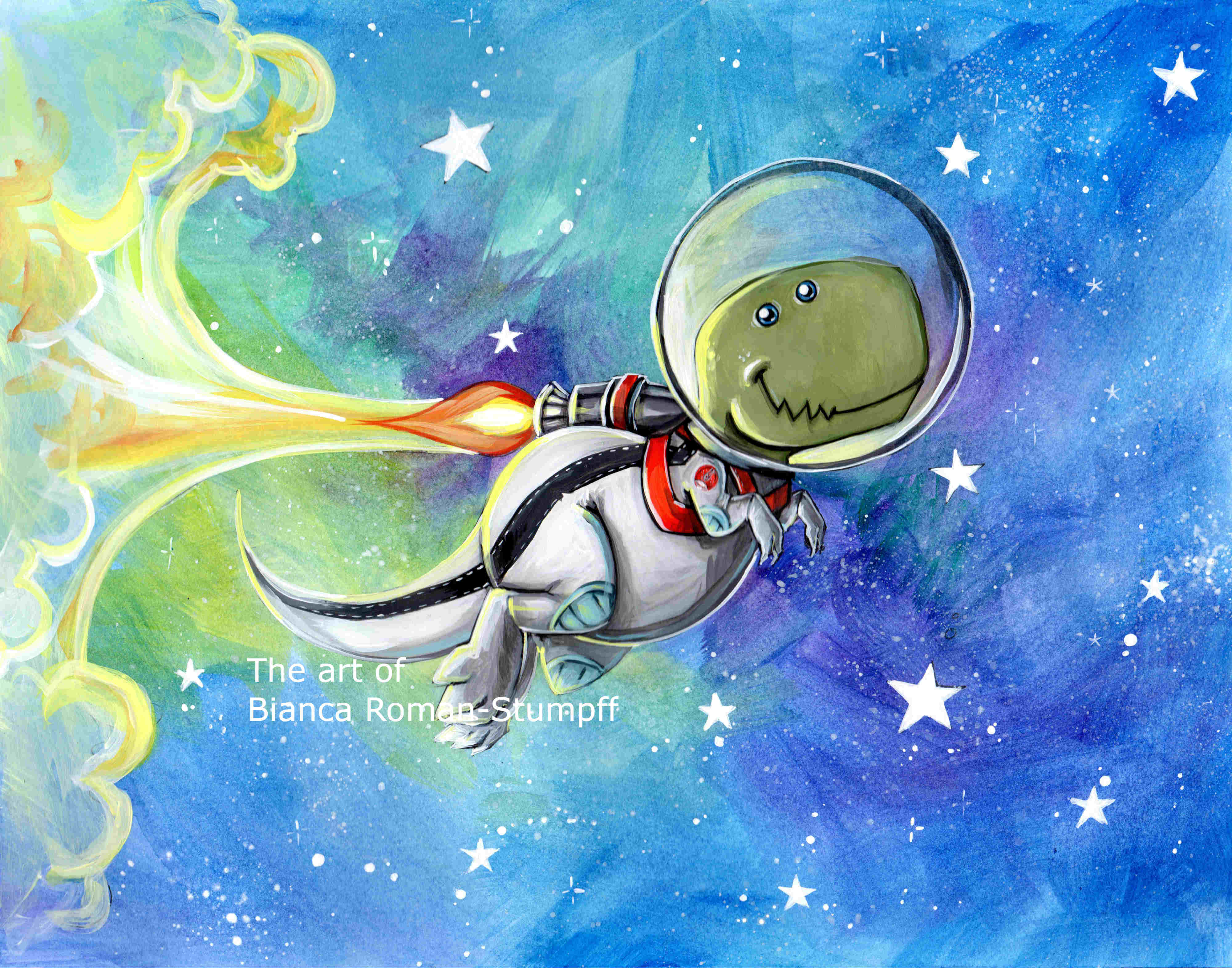 Space TRex 8x10 print on Storenvy