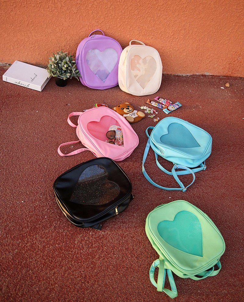 Glitter transparent heart backpack (free ship) on Storenvy