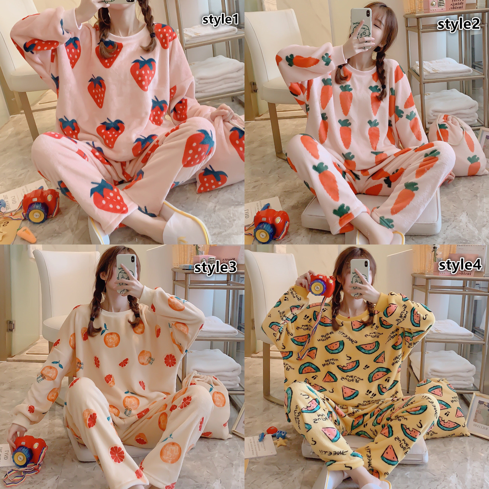 New cute strawberry fruit pajamas set on Storenvy