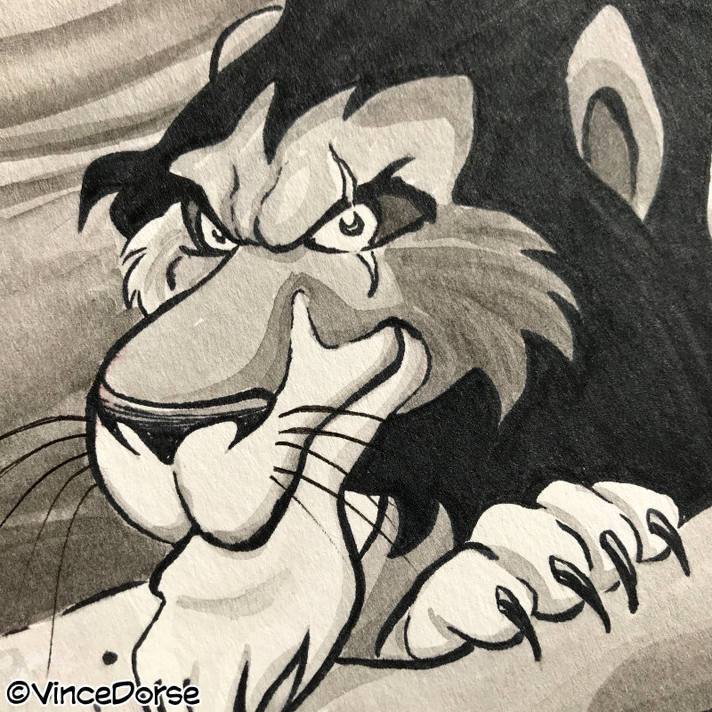 Scar (Lion King) Ink Drawing · Vince Dorse Online Store · Online Store ...