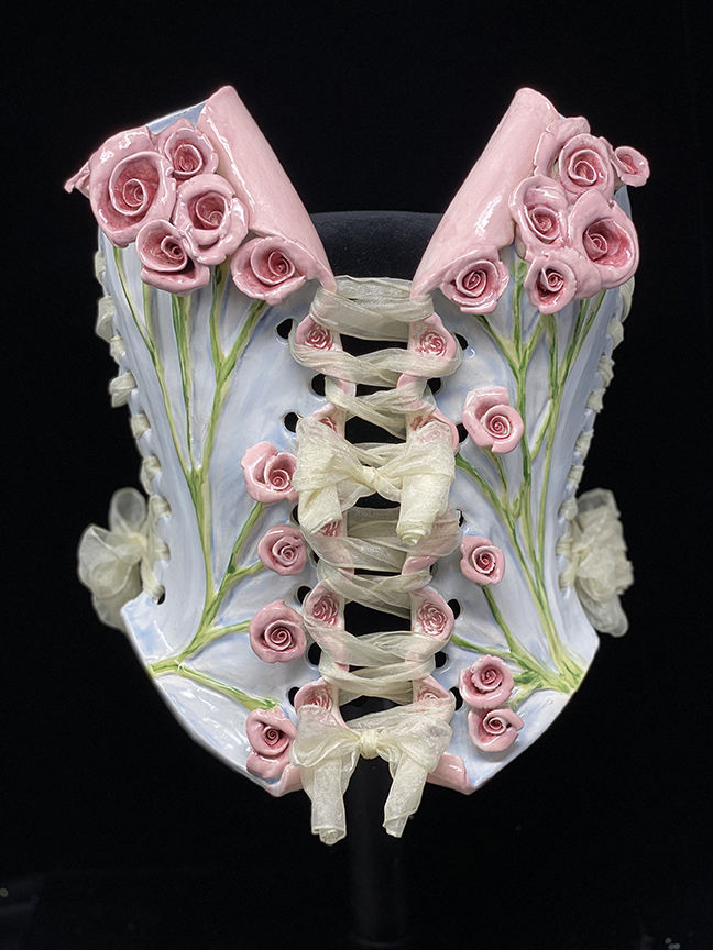 Tea Rose Wearable Ceramic Corset by: Nicole Moan on Storenvy