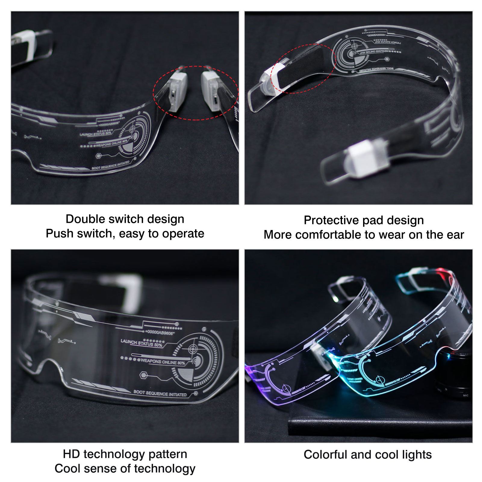 FREE SHIPPING: LED Luminous Glasses LED Glasses EL Wire Neon Light Up ...